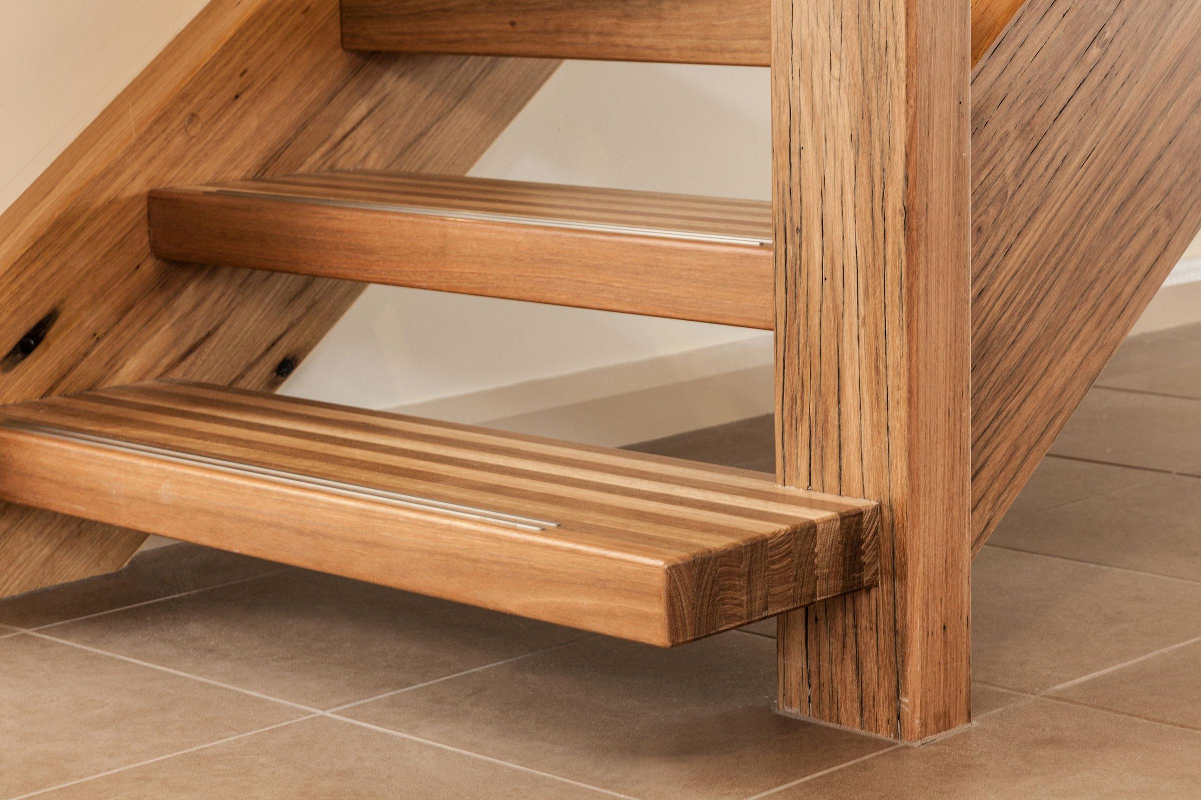 Recycled timber stringer with spotted gum treads | Just Stairs